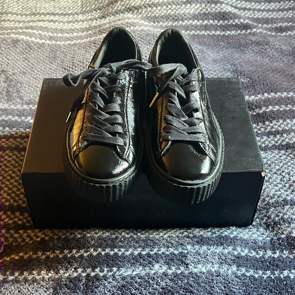 Puma x Fenty | Shoes | Puma X Fenty Creepers In Black Wrinkled Patent ...